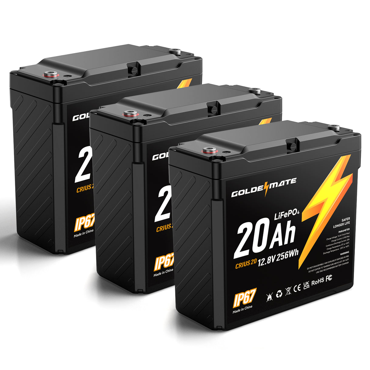 Portable 12V 20Ah LiFePO4 Lithium Rechargeable Battery
