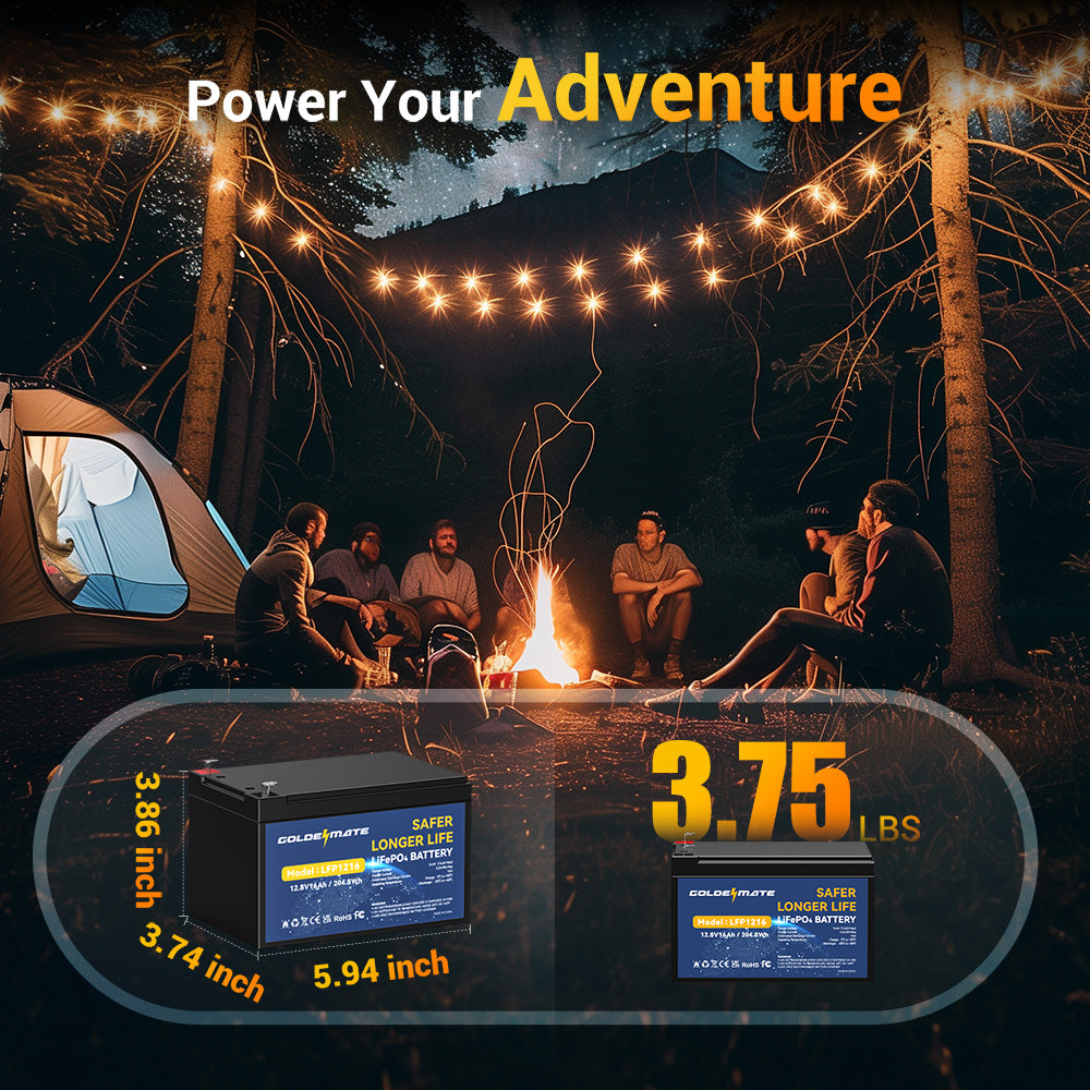 12V 16Ah 205Wh Deep Cycle LiFePO4 Rechargeable Battery