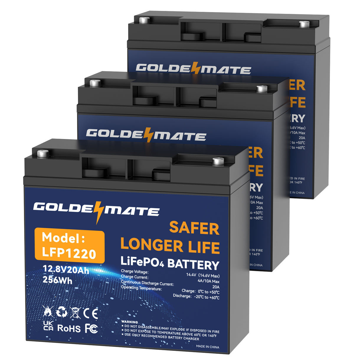 Portable 12V 20Ah LiFePO4 Lithium Rechargeable Battery