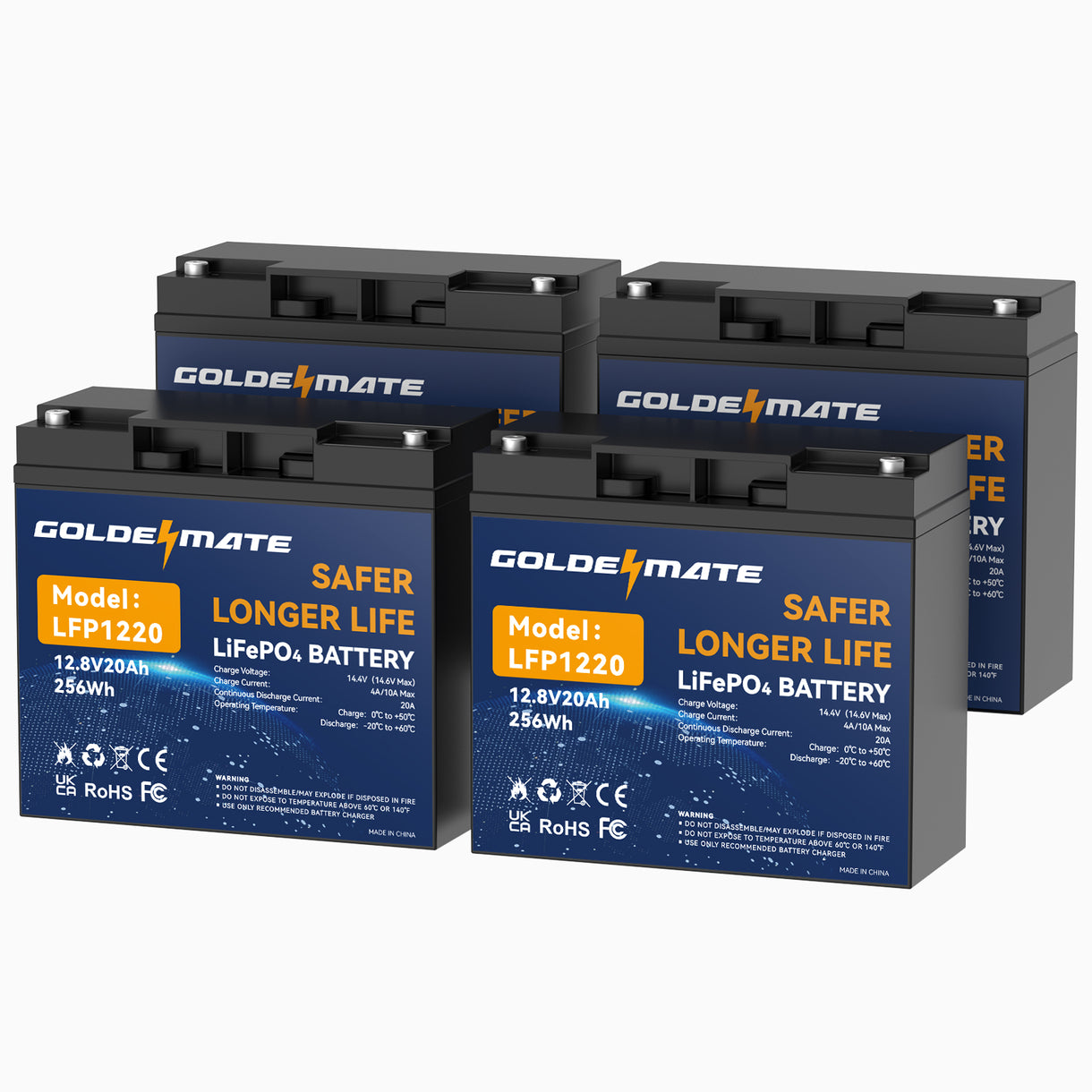 Portable 12V 20Ah LiFePO4 Lithium Rechargeable Battery